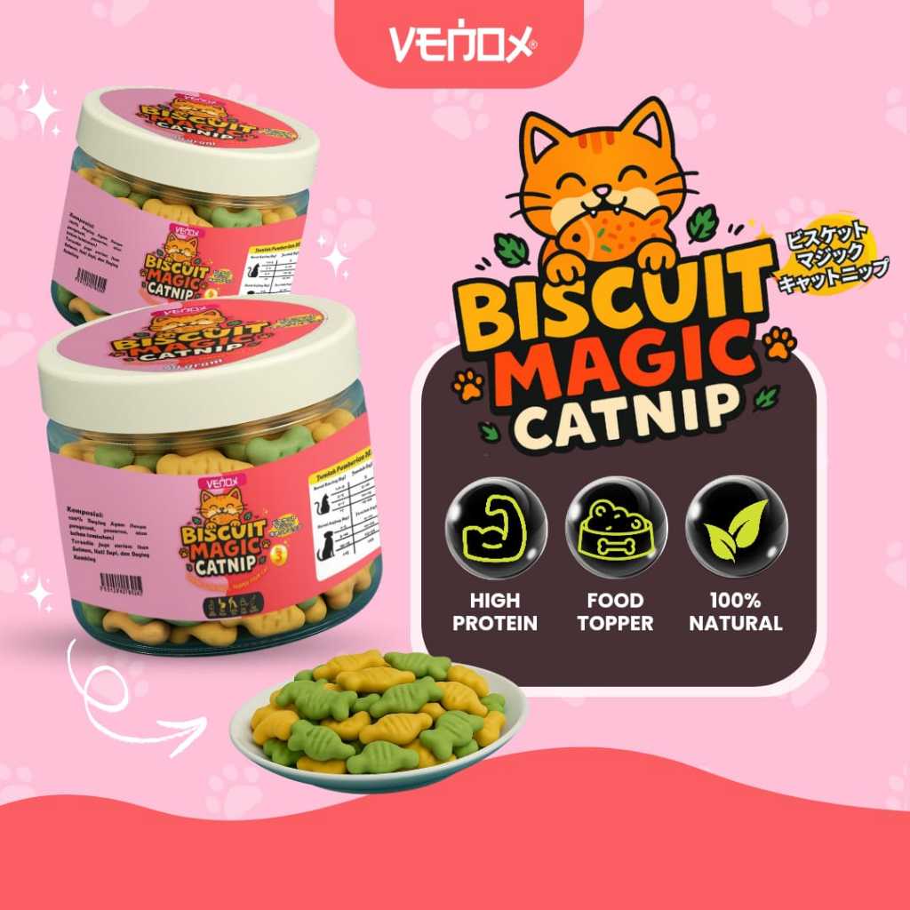 Jual AWINDO BISKUIT KUCING 100G - Venox Biskuit Magic Catnip Snack ...