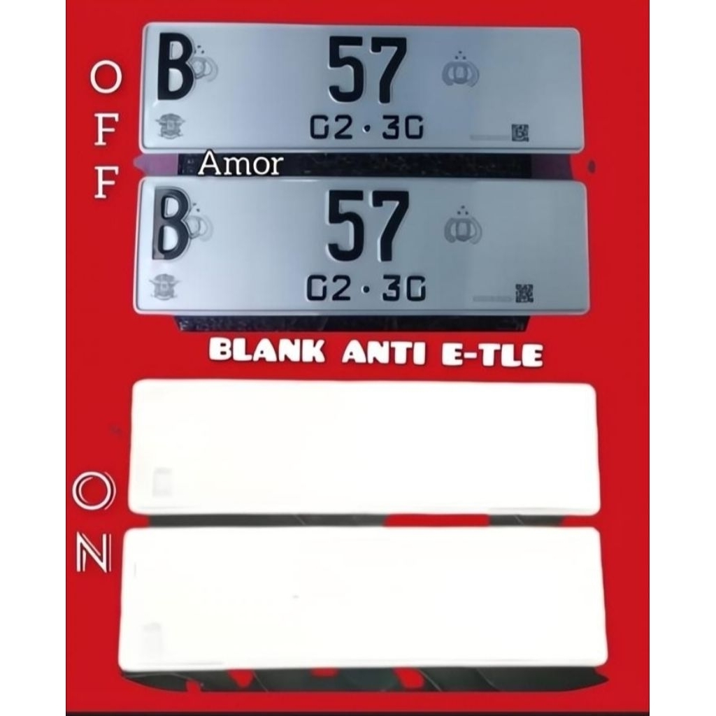 Jual plat mobil pul reflektif putih barcode QR 2pcs | Shopee Indonesia