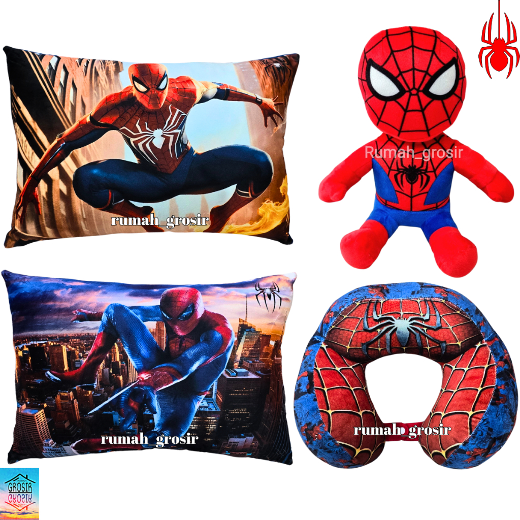 Jual Boneka Spiderman Bantal Guling Spiderman Bantal Leher Spiderman ...