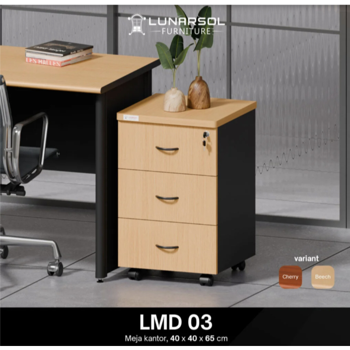 Jual RF Meja Kantor 3 Laci Roda Lunar LMD 03 | Shopee Indonesia