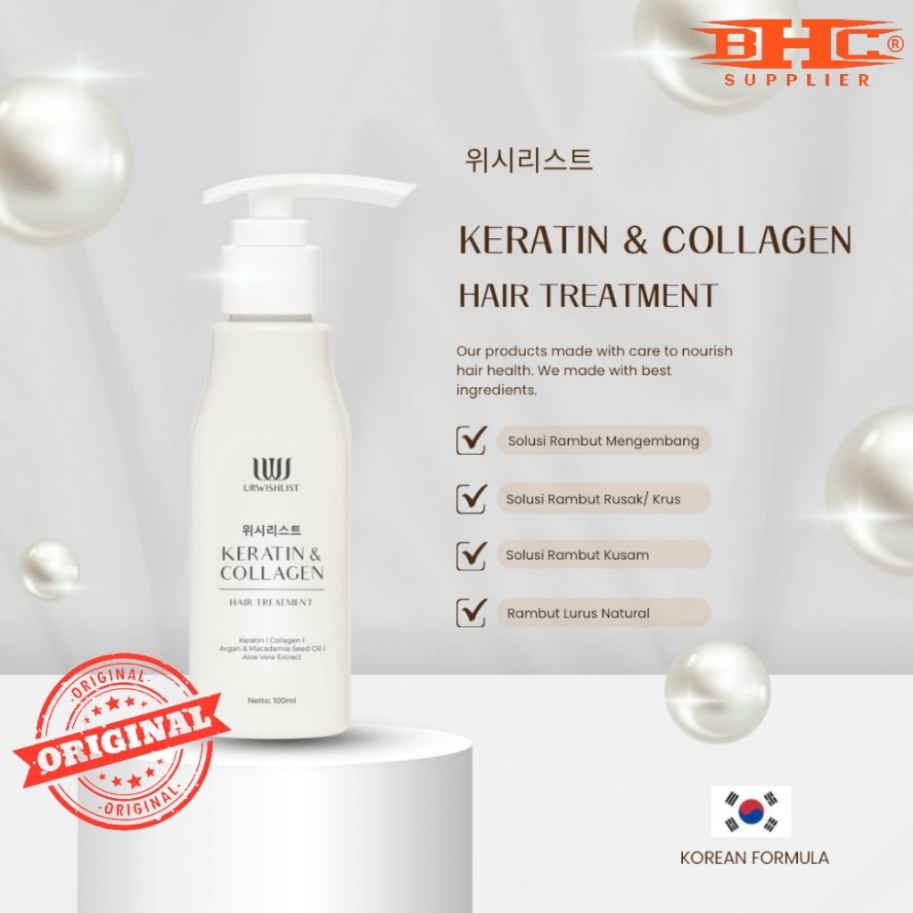 Jual Obat Keratin URWISHLIST Keratin Collagen Hair Treatment Pelurusan ...