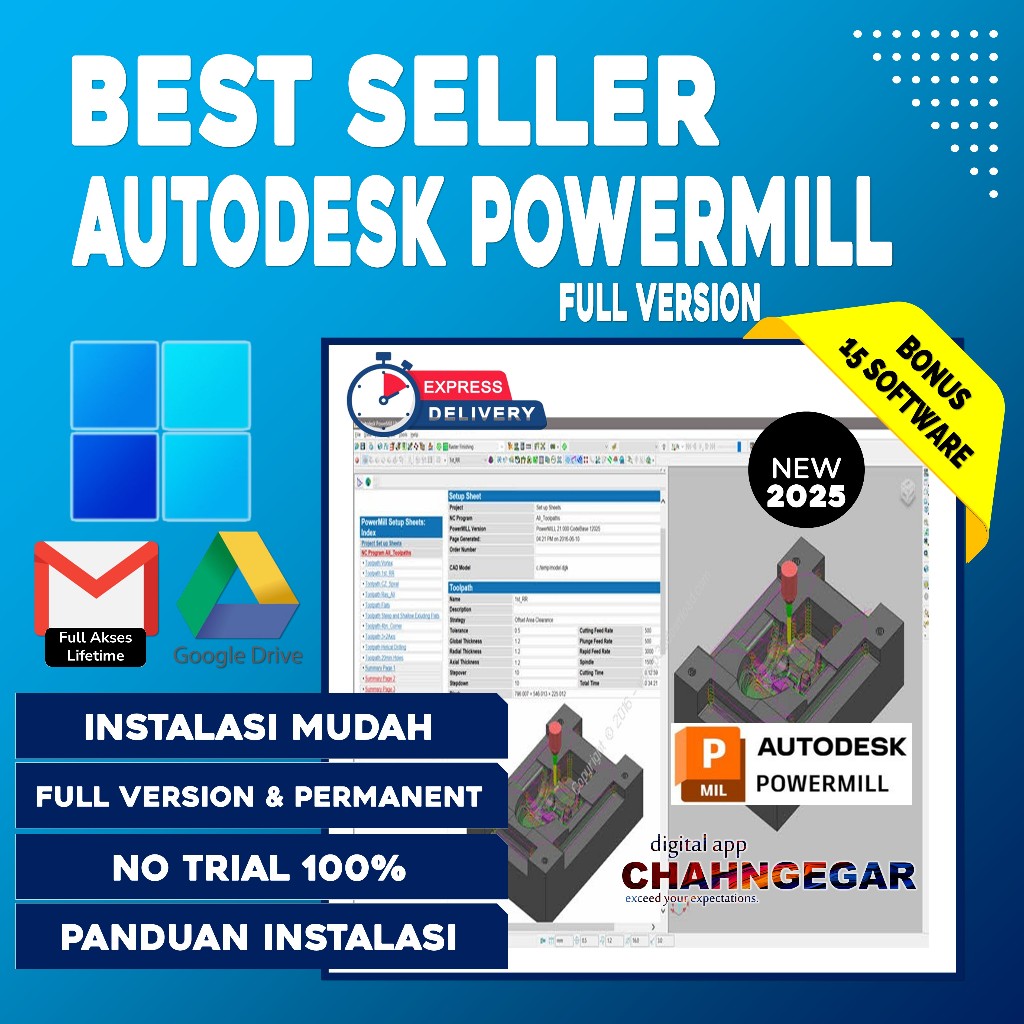 Jual Autodesk PowerMill Ultimate 2026 HF1 Full Software CAM Jalur Pahat ...