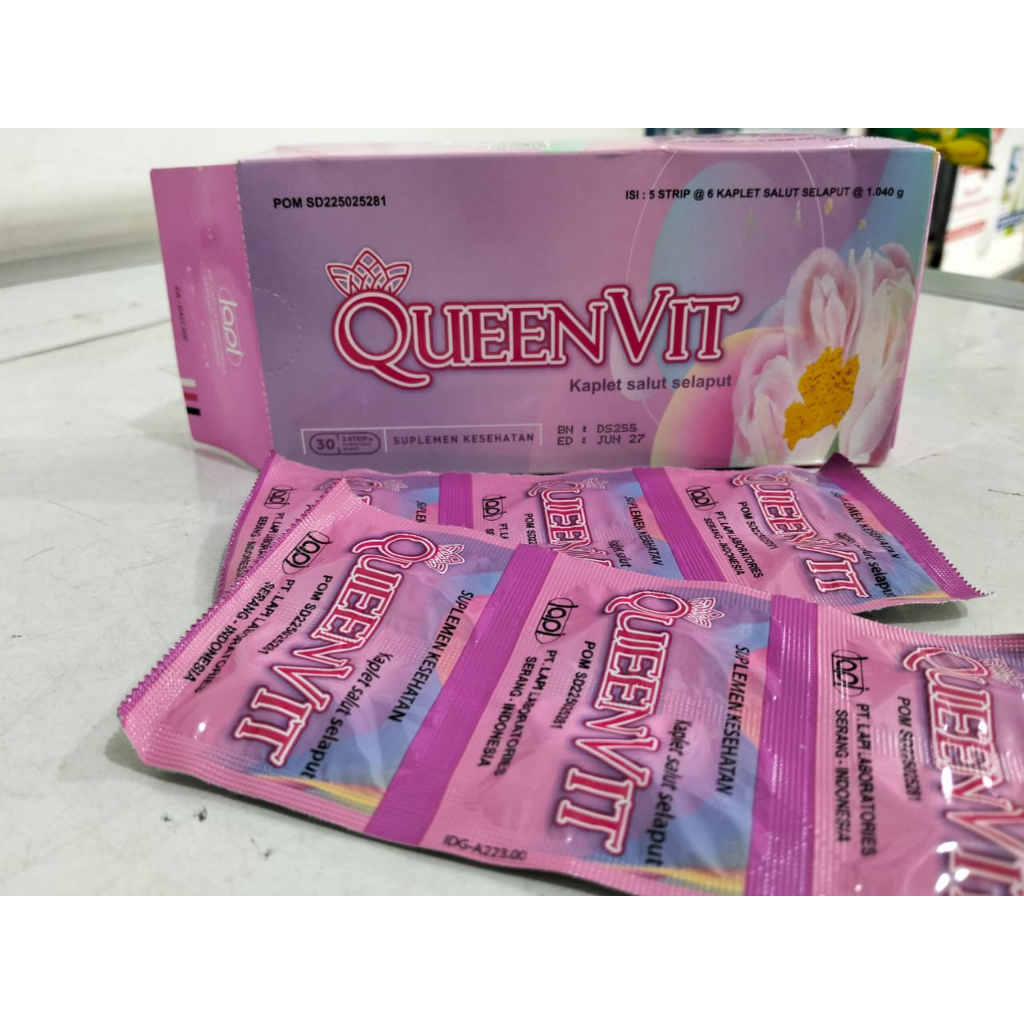 Jual Queenvit Strip isi 6 tablet & box isi 30 Tablet | Shopee Indonesia