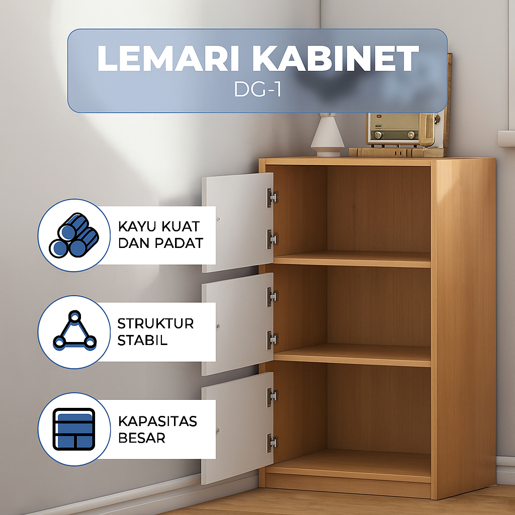 Jual FURNITURE - Lemari Kabinet Kayu Minimalis Dengan Laci 3/4/5 Susun ...