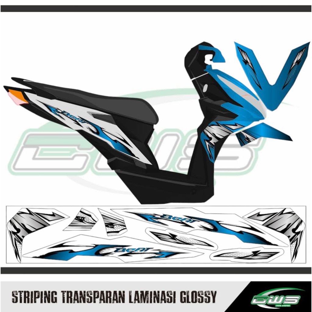 Jual Striping Transparan Laminasi Glossy Beat Esp 2017-2019 Custom ...