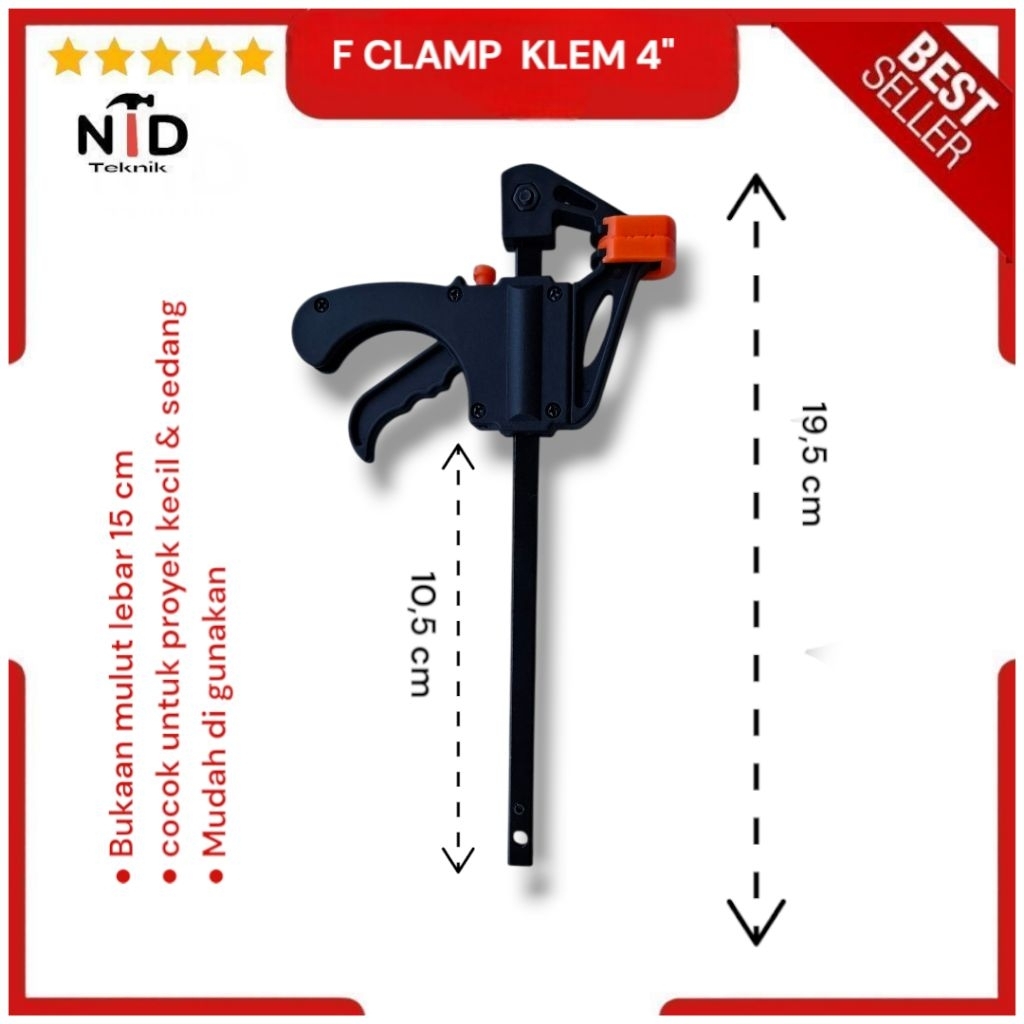 Jual F klamp / F clem 4 inch penjepit / F klem/ F clamp / alat penjepit ...