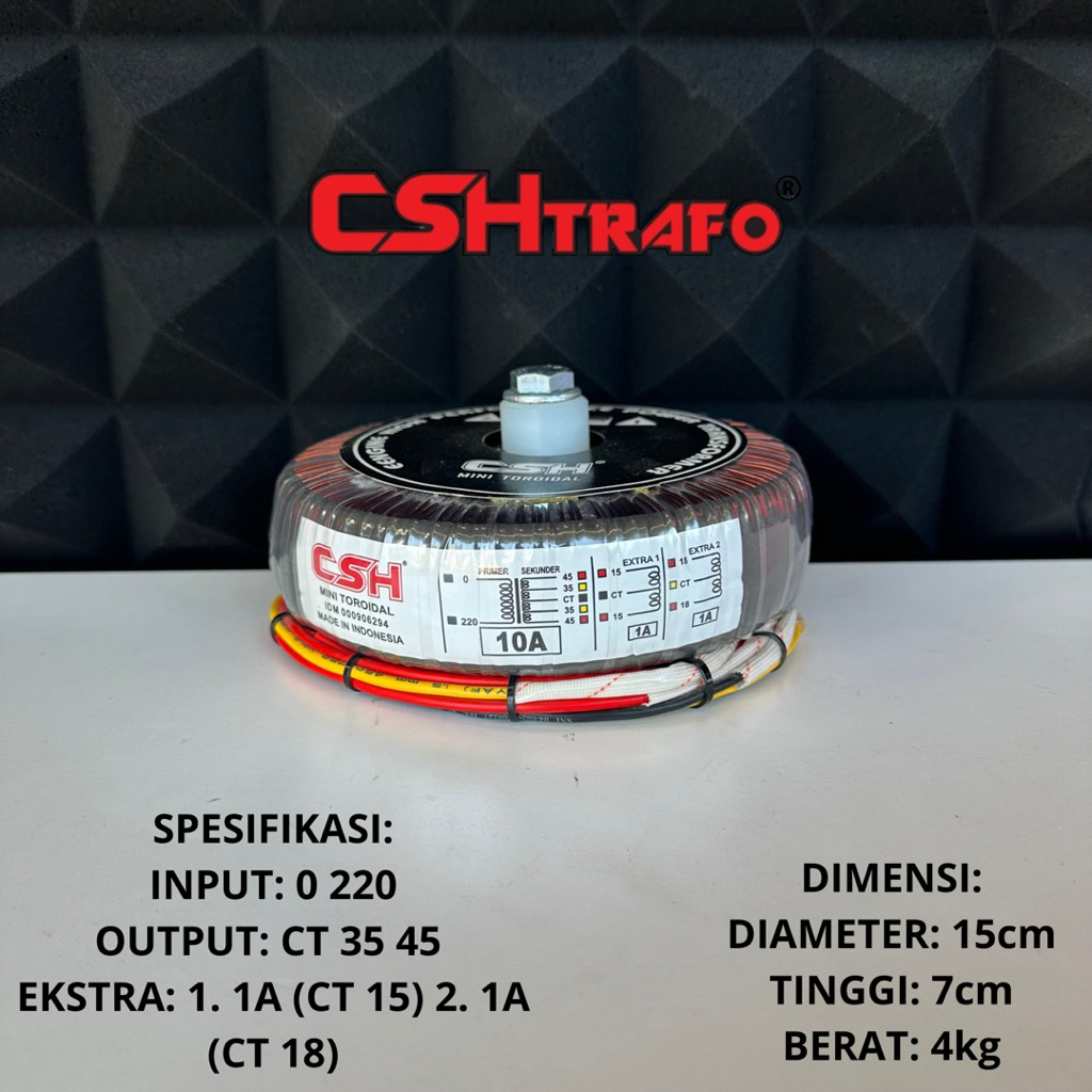 Jual Trafo Mini Toroid CSH 10A CT 45V 100% Tembaga Murni | Shopee Indonesia