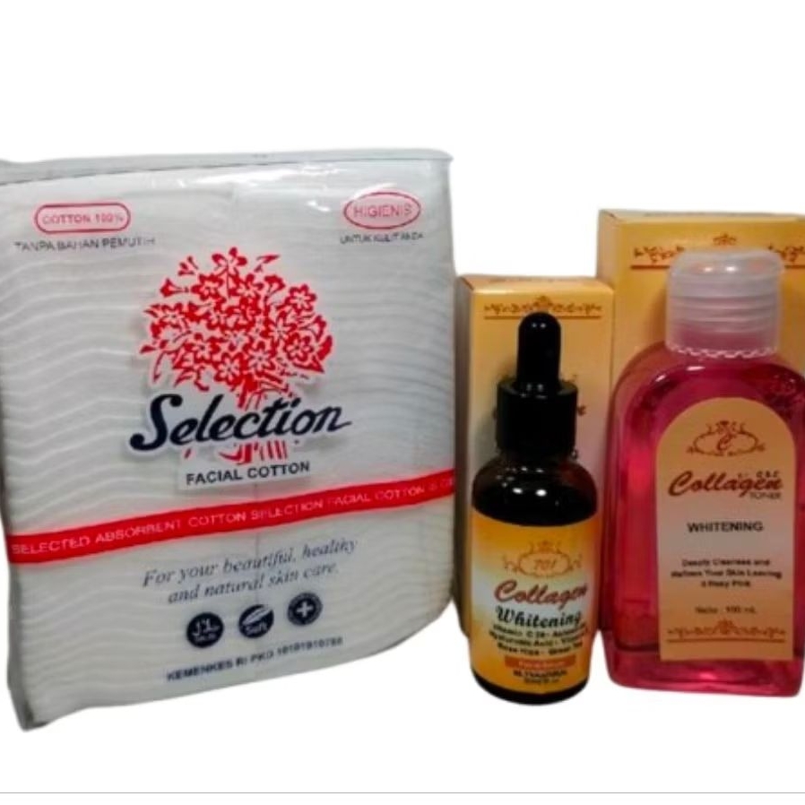 Jual Paket Collagen 3in1 - Serum Collagen + Toner Collagen + Kapas ...