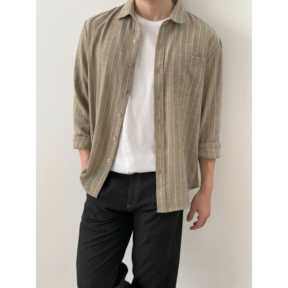 Jual Kadaka MT-0213 Long Sleeve Striped Shirt | Kemeja Pria Tangan ...