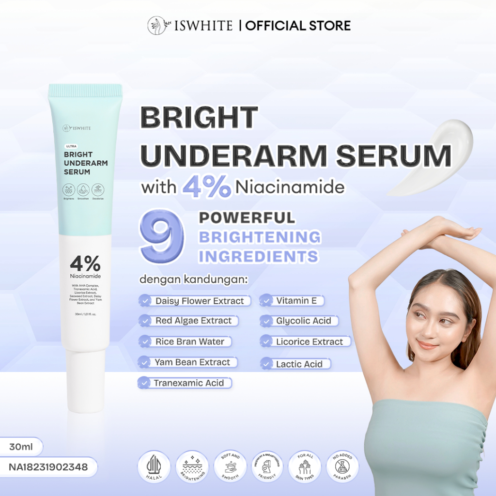 Jual ISWHITE Bright Underarm Serum 4% Niacinamide 3% Tranexamid Acid ...