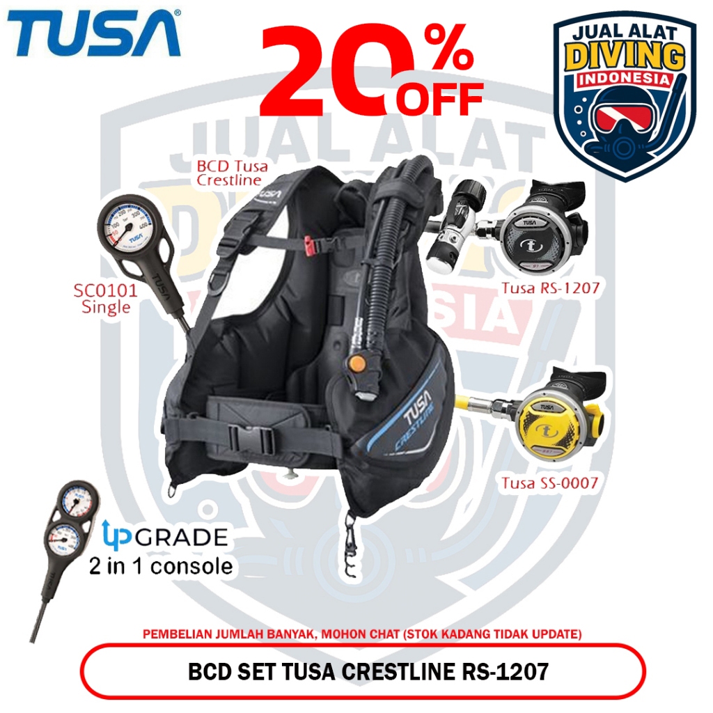 Jual Paket BCD Regulator Set Tusa Crestline RS-1207 Octopus Pressure ...