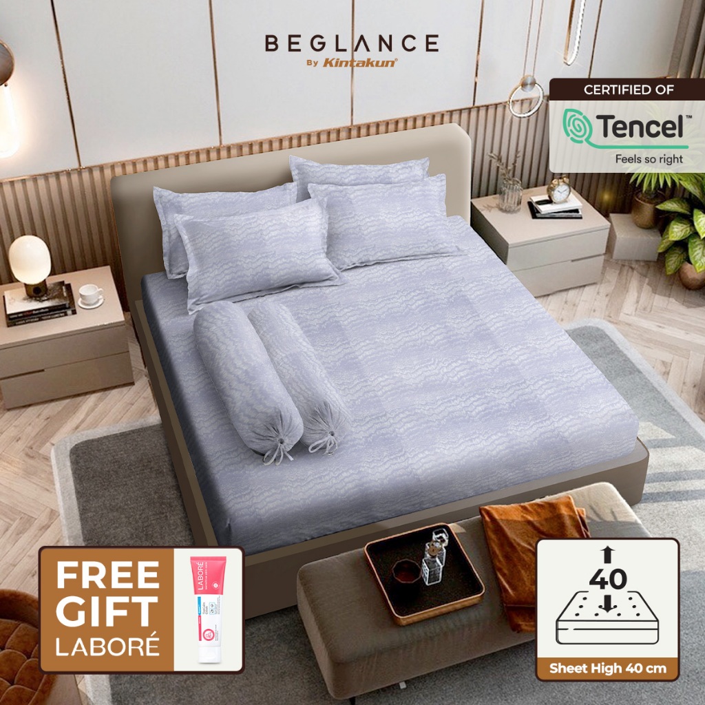 Jual BEGLANCE Tencel Lyocell Sprei Set Fitted 160/180/200 Tundra Minimalis Super Soft Premium ...