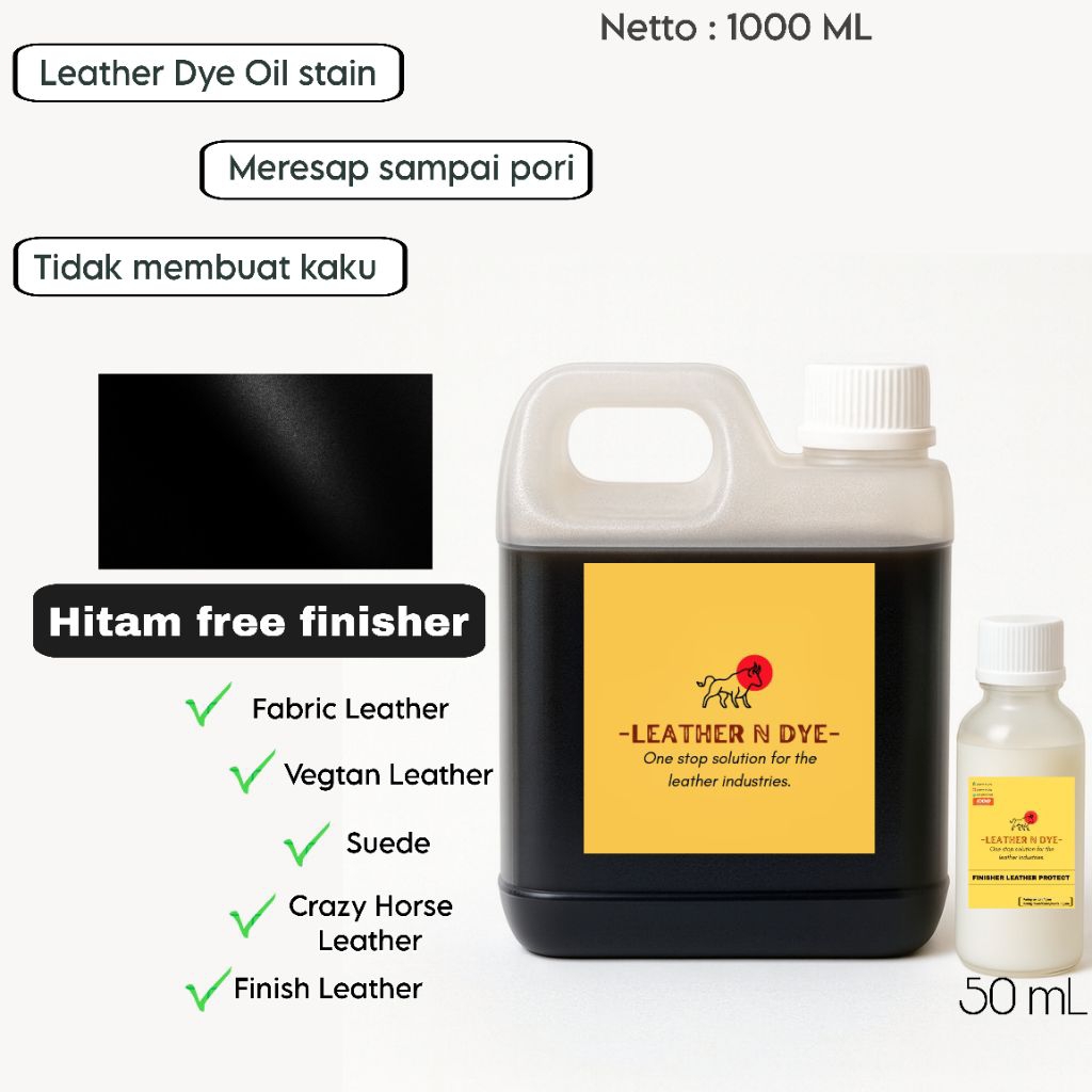 Jual Cat Kulit Leather Dye Pro Oil Stain isi 1 liter/Cat Kulit Vegtan ...