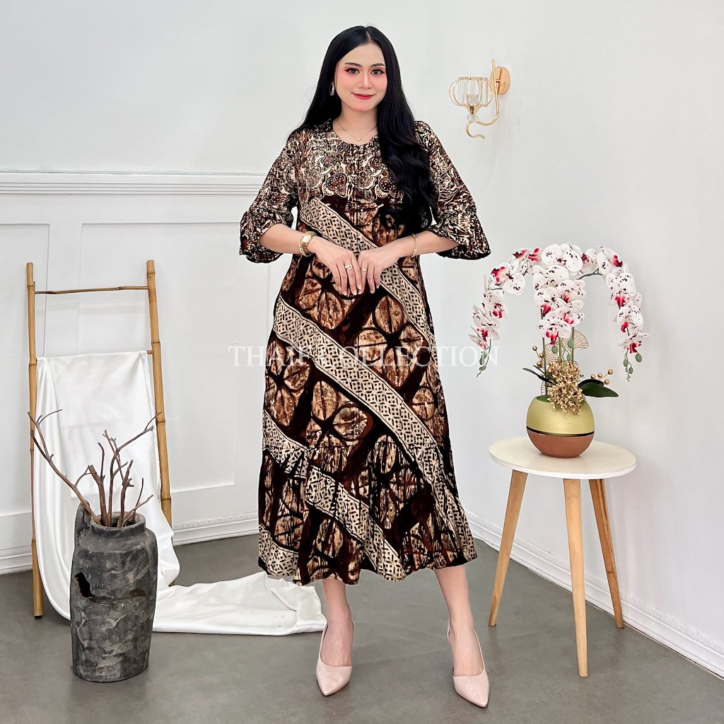 Jual SET DRESS DASTER LENGAN 3/4 BAHAN TWILL PREMIUM HALUS LEMBUT MOTIF ...