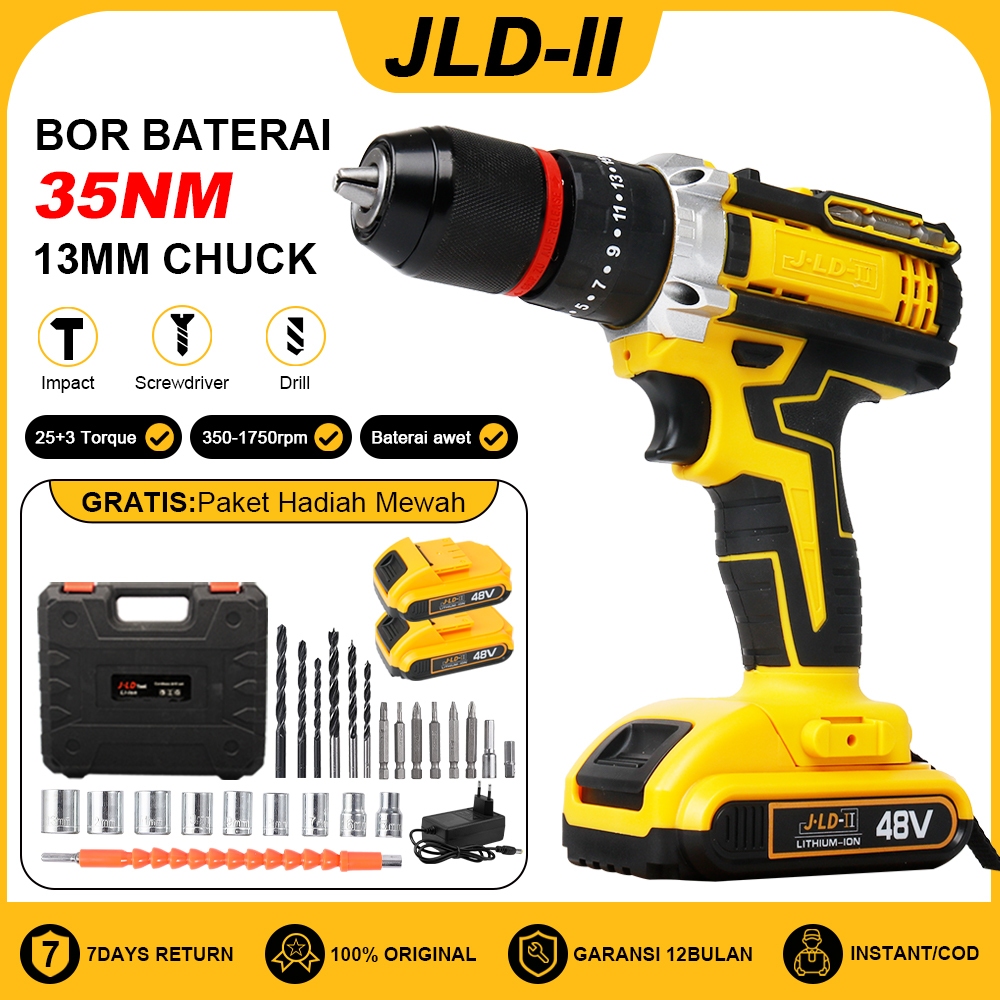 Jual 【JLD-II】Mesin Bor Baterai 3IN1 Tangan Cordless Drill 48VF Bor ...