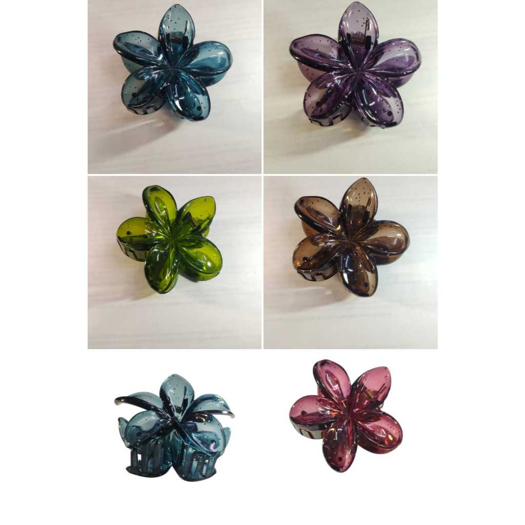 Jual 12PC JEPIT RAMBUT JEDAI BUNGA KAMBOJA UK 8CM WARNA GLITTER DAN ...