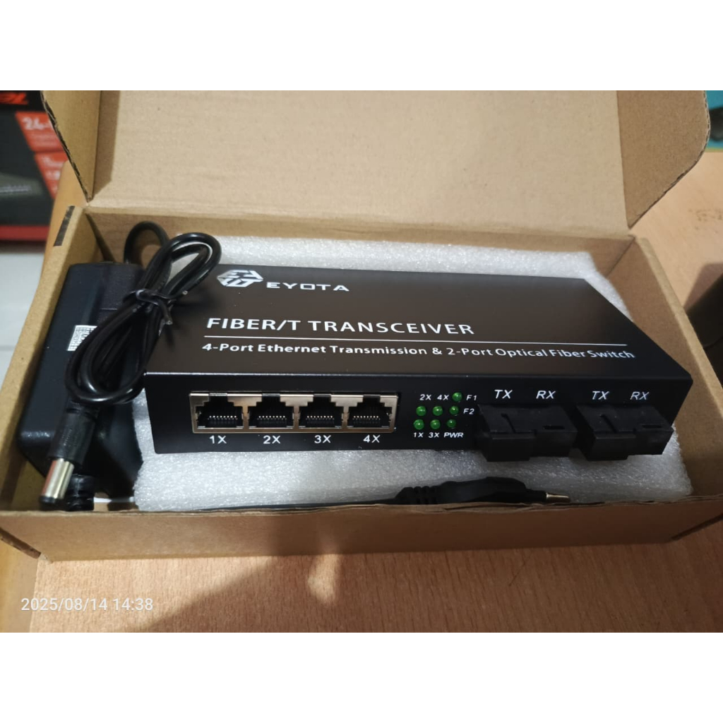 Jual Media Converter 2 Port FO 4 Port LAN 10 100 Fast Ethernet Fiber Optik Merek Random-LN ...