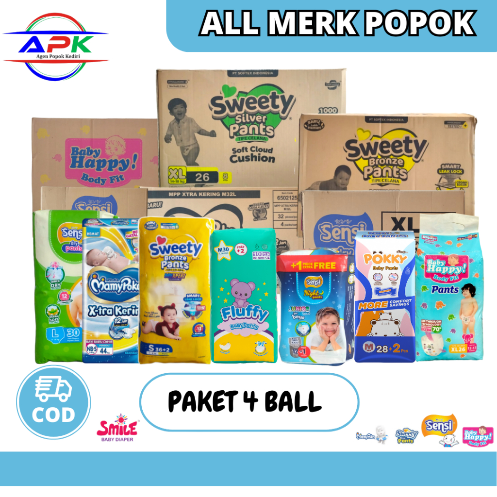 Jual MAMYPOKO POPOK BAYI ALL MERK PAKET 4 BALL APK | Shopee Indonesia