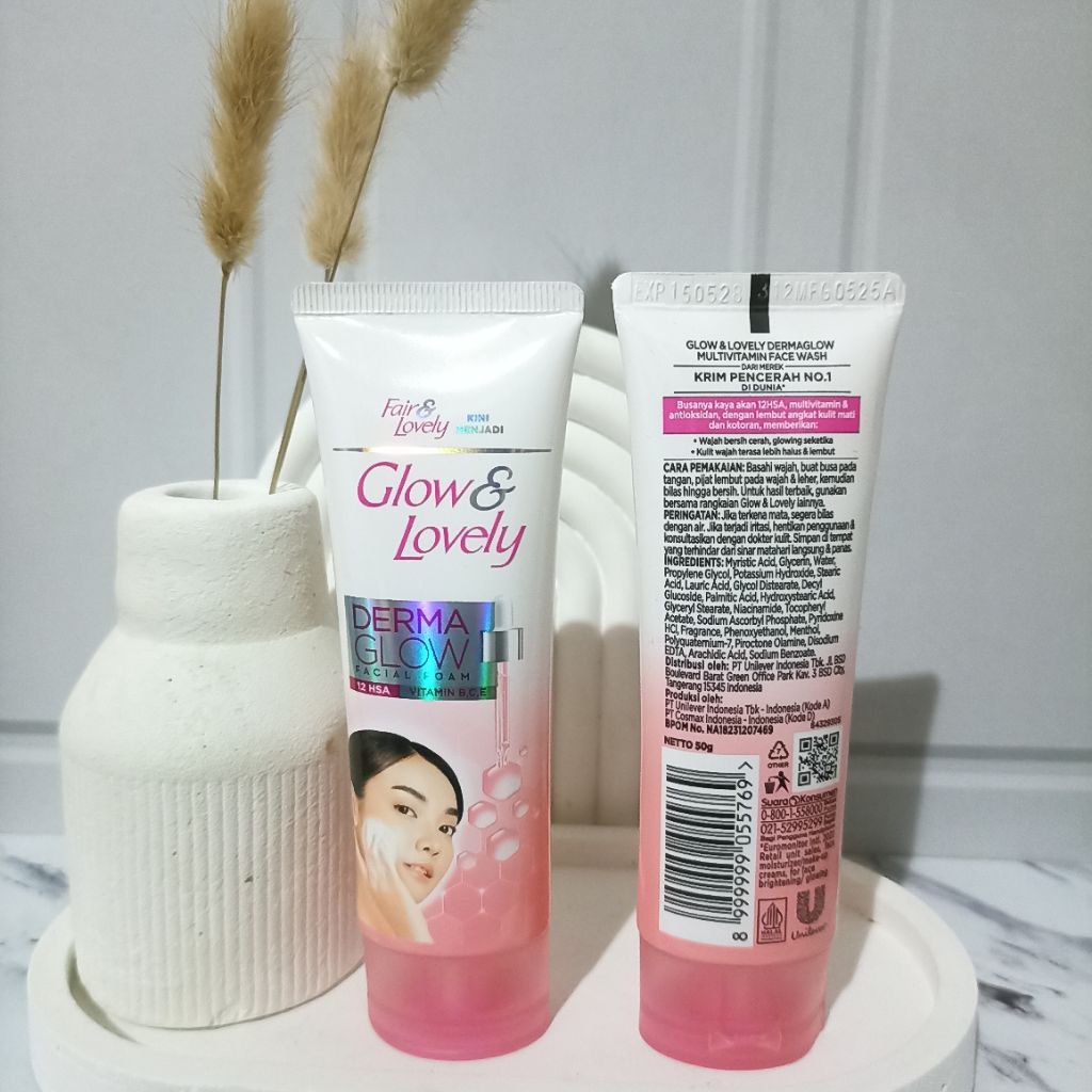 Jual GLOW & LOVELY Facial Foam 50gram || Glow & Lovely Derma Glow ...