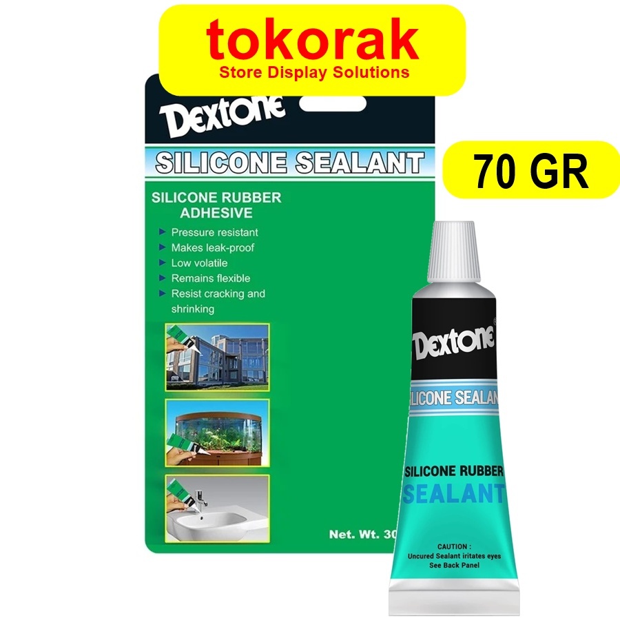 Jual DEXTONE LEM SILICONE SEALANT 70 GR LEM KACA CLEAR SILICONE RUBBER ...