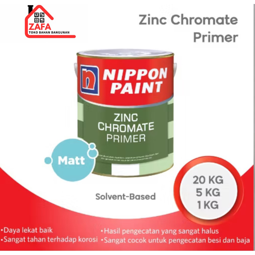 Jual Meni besi, cat dasar besi Zinc chromate primer nippon paint 1kg ...
