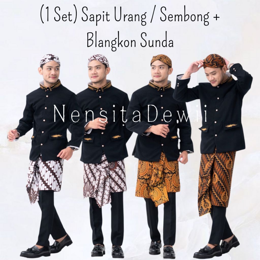 Jual [1 SET] Sembong / Sapit Urang + Blangkon Sunda | Nuansa Putih ...