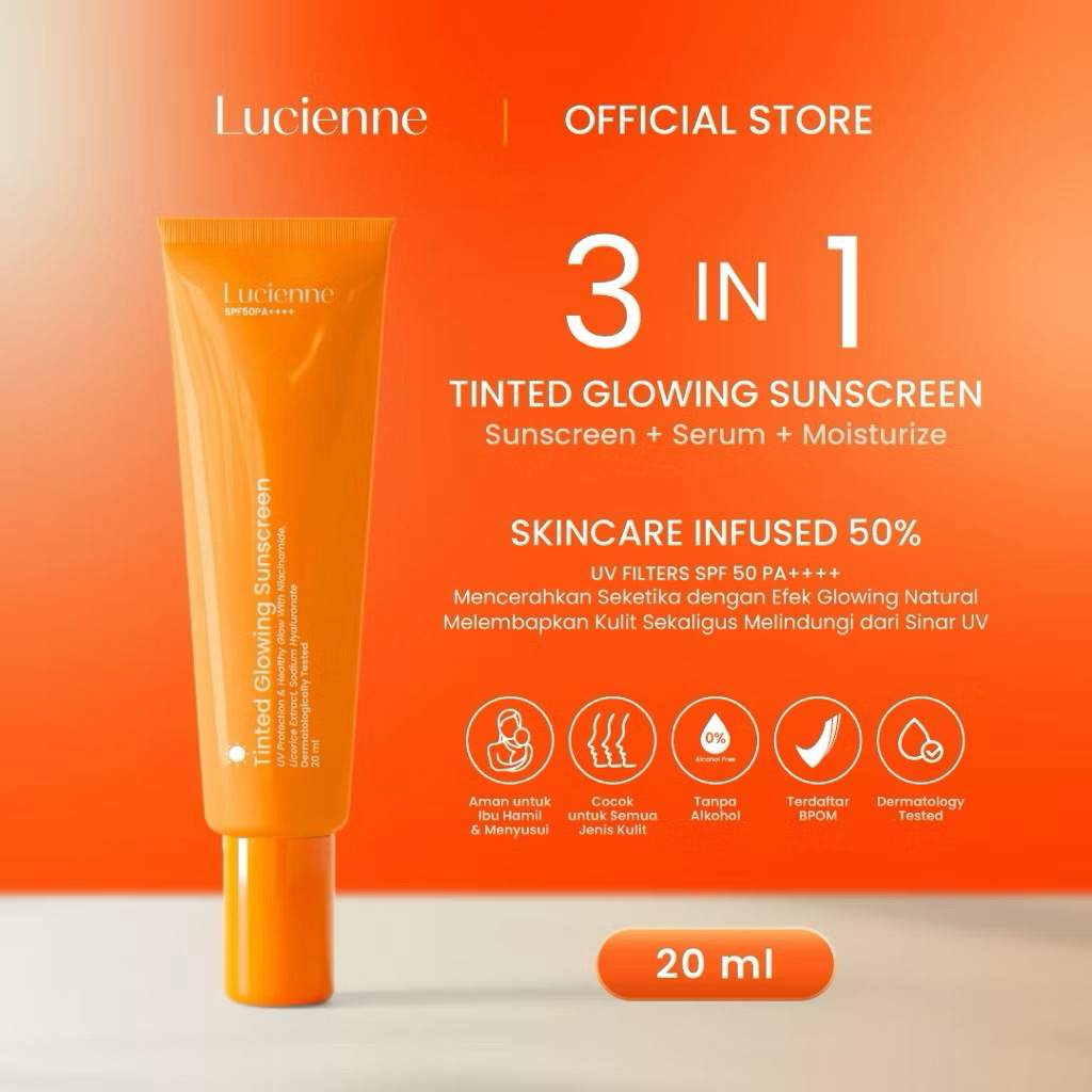 Jual READY STOCK 20&10ML TINTED GLOWING SUNSCREEN BPOM SPF 50pa ++++ | Shopee Indonesia