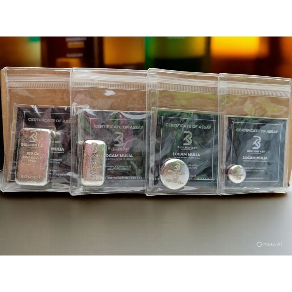 Jual Bullion Key Silver Perak Batangan Logam Mulia 50 100 Gram - Perak ...