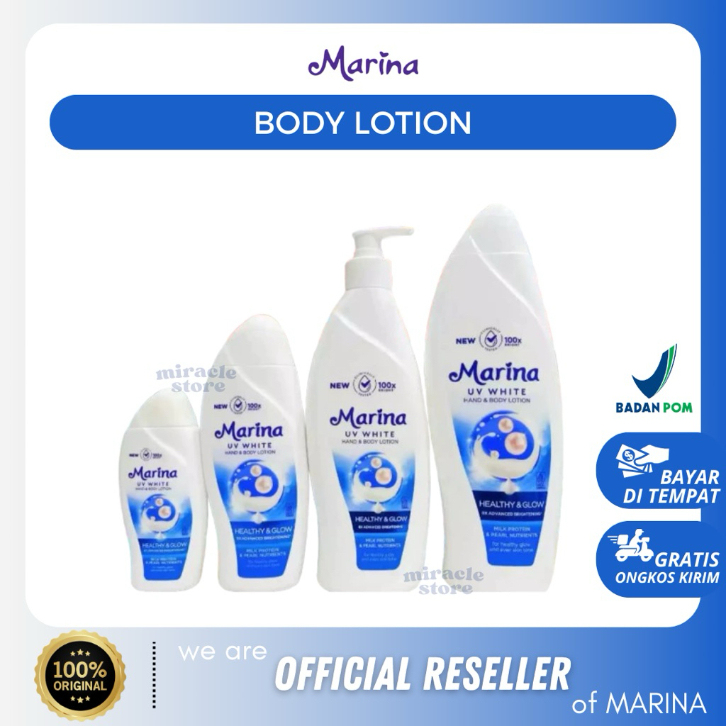 Jual [MIRACLE STORE] MARINA Healthy & Glow UV White Body Lotion 92ml ...