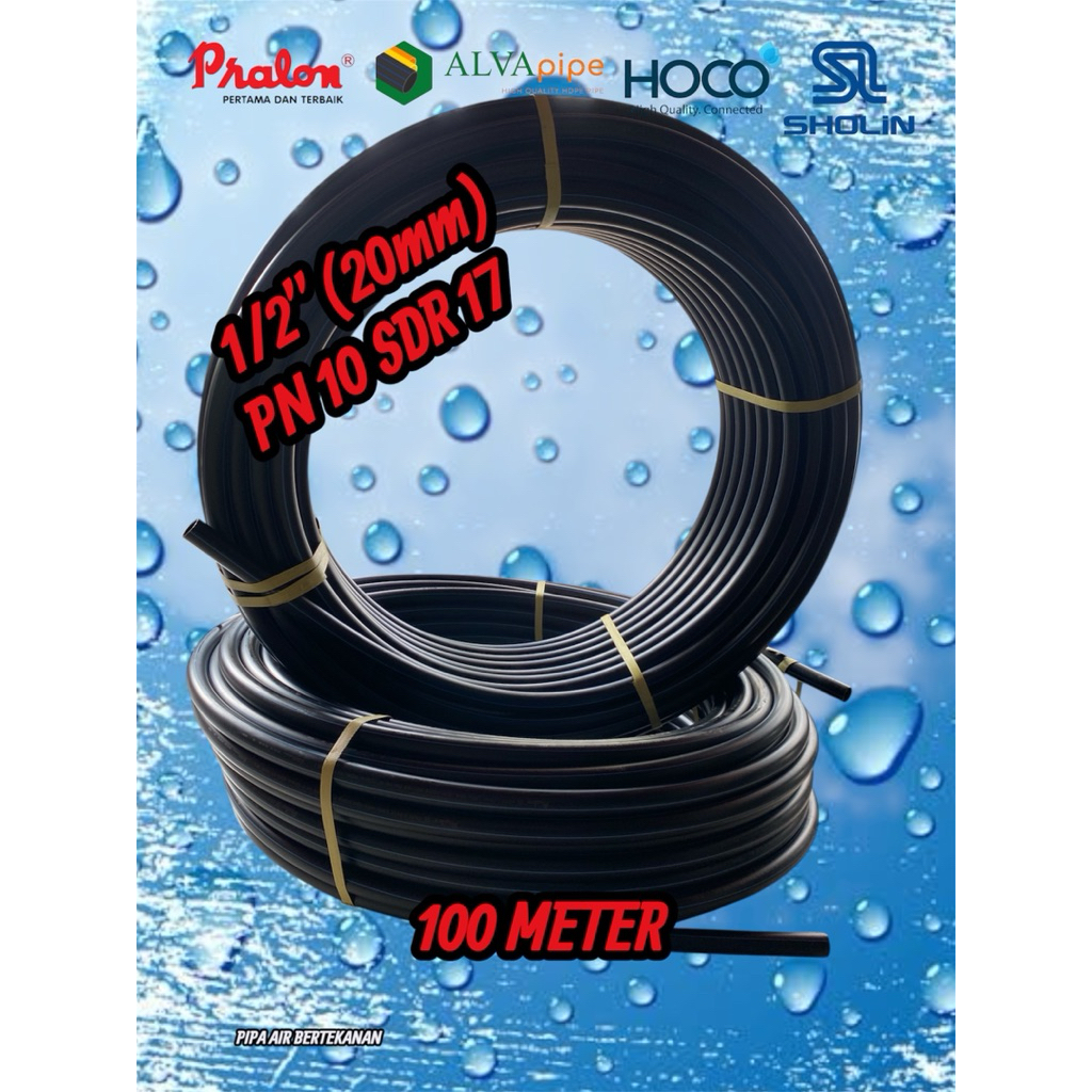 Jual PIPA AIR HDPE / PIPA PDAM UKURAN 1/2 INCH (20mm) PN 10 PANJANG 100 ...