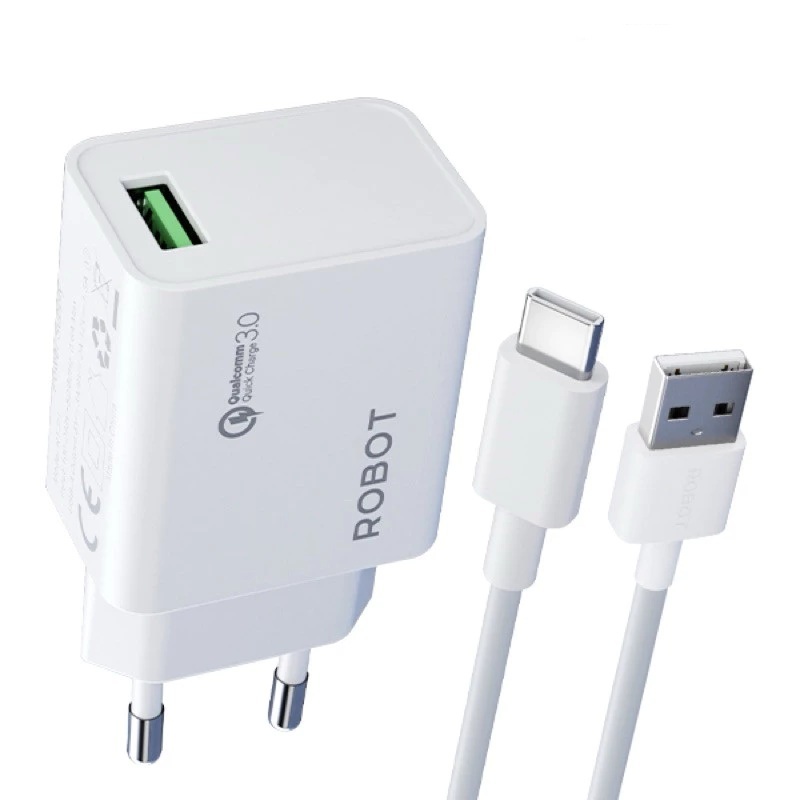 Jual Charger Robot RT-P1 Adaptor Charger Single Port Quick Charger 18W ...
