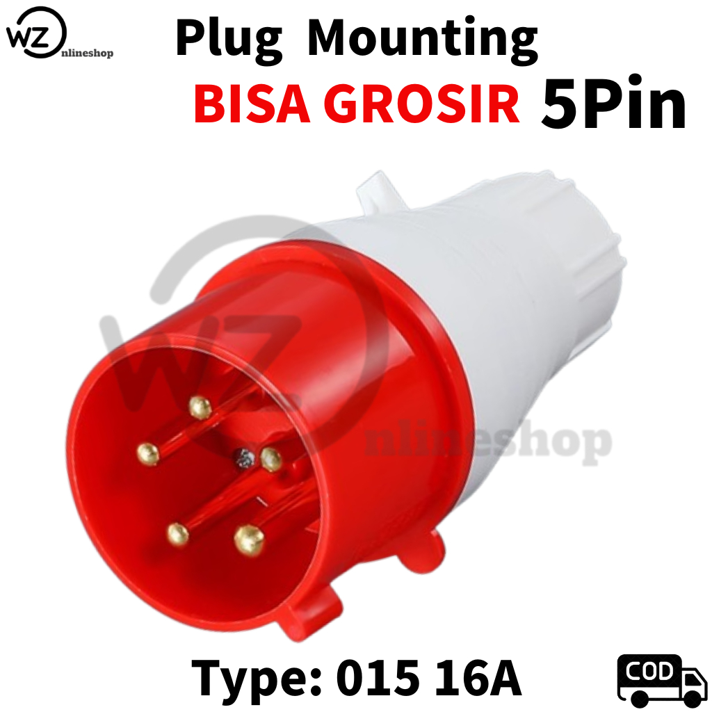 Jual Plug Mounting Industrial Plug 5 Pin 16A 015 | Shopee Indonesia