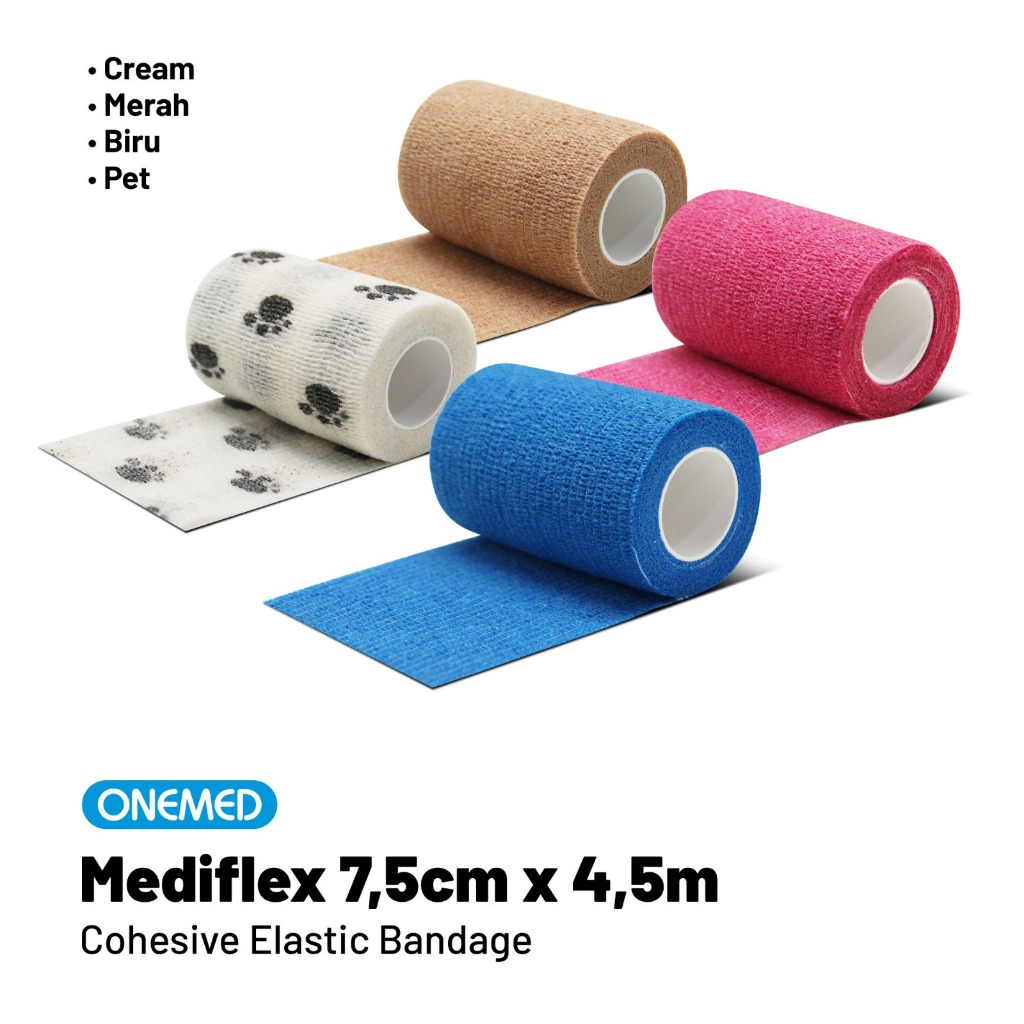 Jual ONEMED Mediflex 7,5 cm x 4,5 m | Cohesive Elastic Bandage | Verban ...
