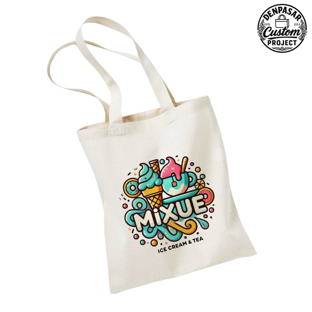 Jual Totebag Motif Mixue Untuk Pria dan Wanita / Tas Tote bag Blacu ...