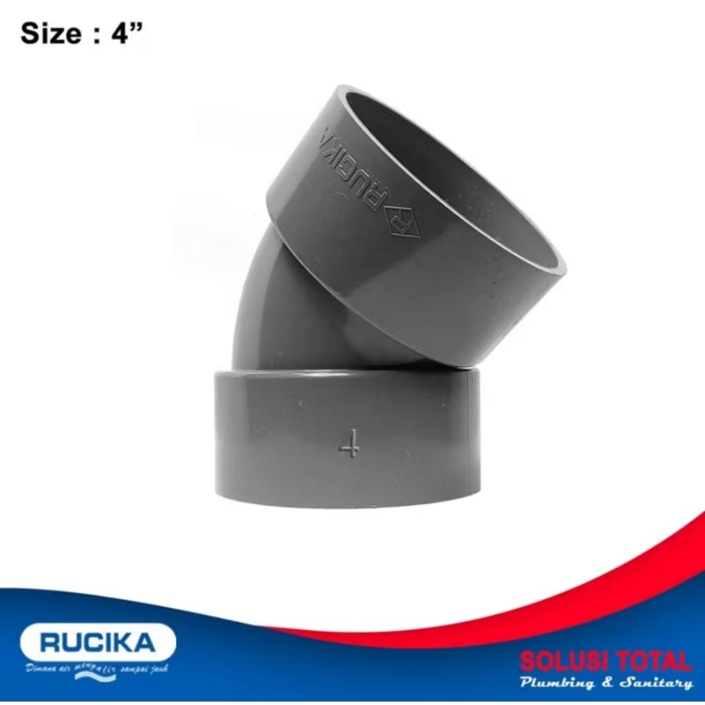 Jual Elbow / Knee PVC Rucika 4"Inch D 45 Derajat Tersedia berbagai ...
