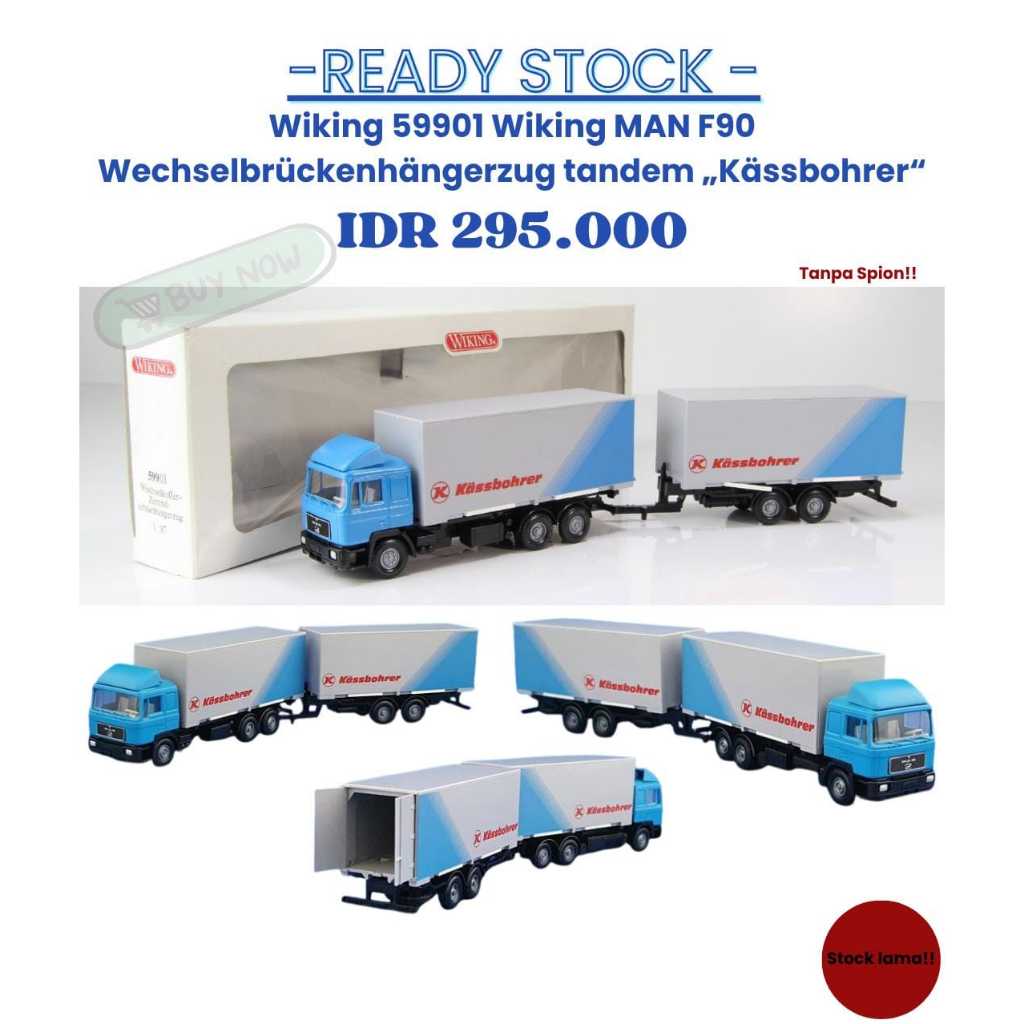 Jual Wiking 59901 Wiking MAN F90 Wechselbruckenhangerzug tandem ...