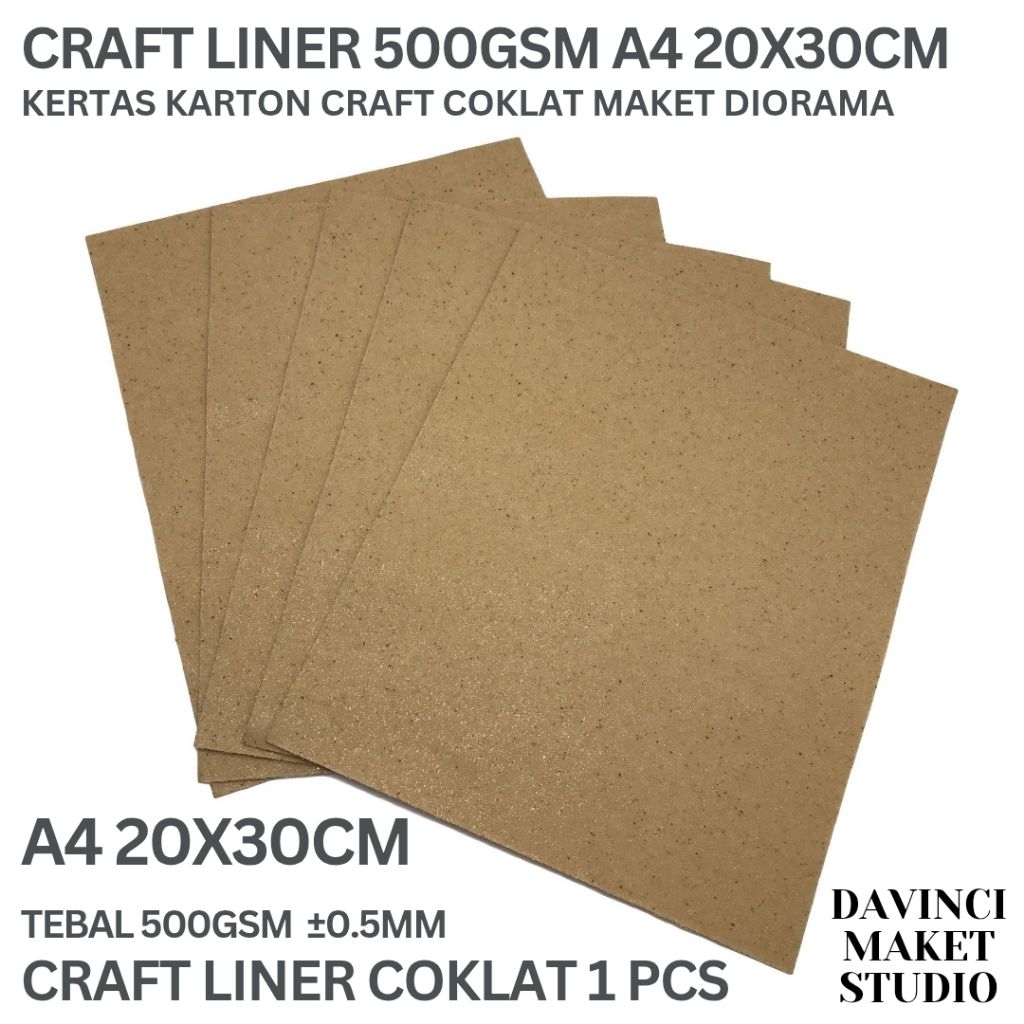 Jual (A4) Kertas CRAFT LINER CARTON KONSTRUK 500 gsm Tebal Bahan Maket ...