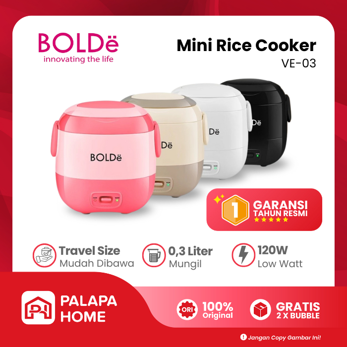 Jual BOLDE Mini Rice Cooker Super Cook 0.3 Liter | Penanak Nasi Kecil ...