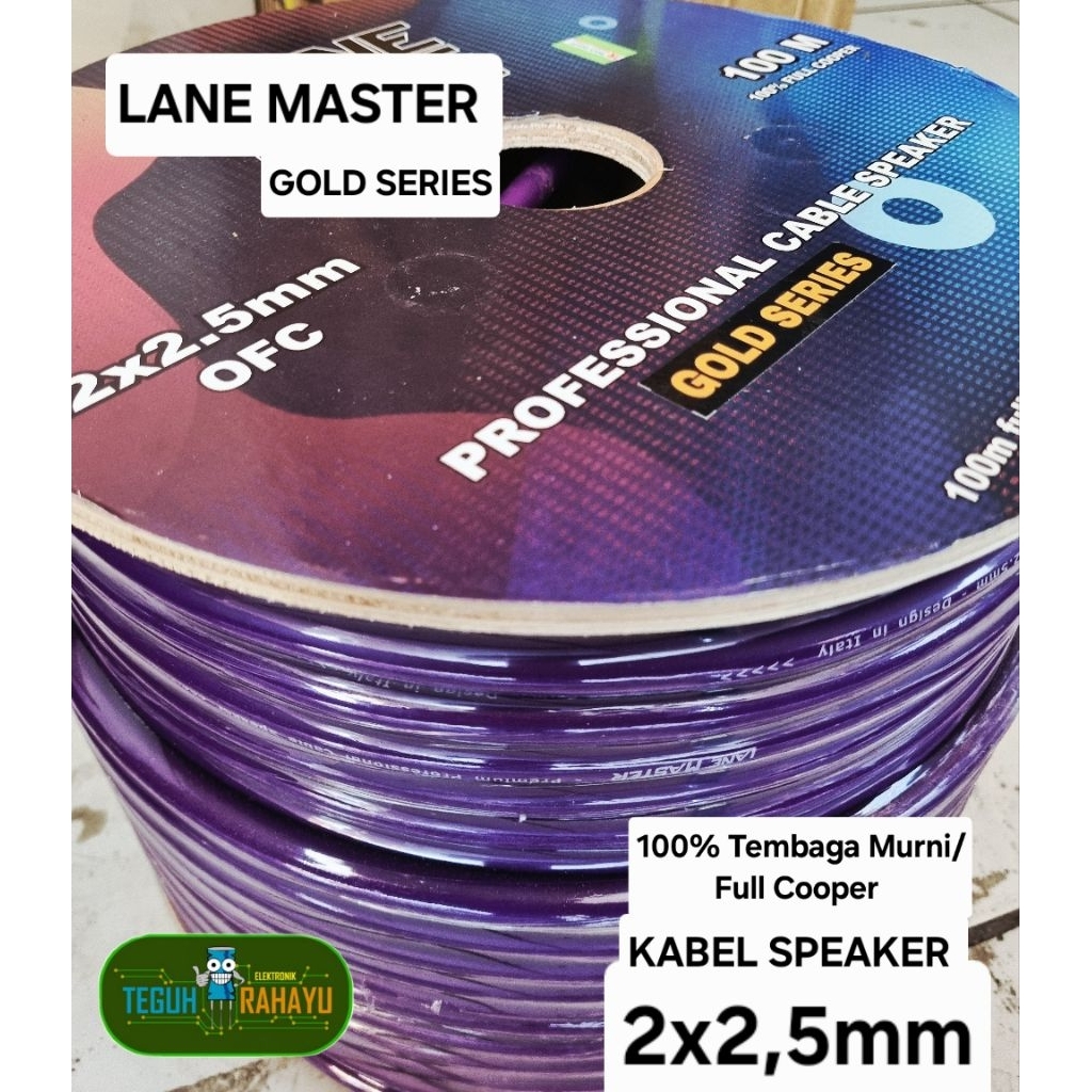 Jual KABEL SPEAKER LANE MASTER GOLD SERIES 2×2,5mm (TEMBAGA MURNI ...