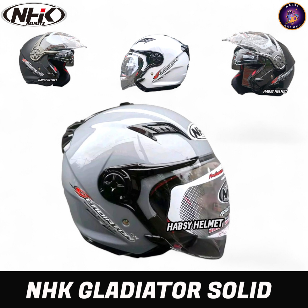 Jual NHK GLADIATOR SOLID DOUBLE VISOR ALL VARIAN | Shopee Indonesia