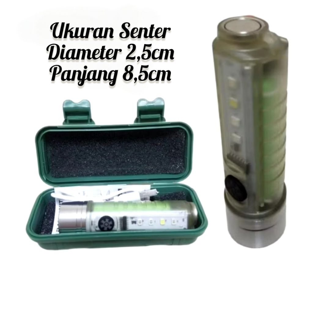 Jual Senter Magnet MINI Transparan Glow In The Dark / Senter Transparan ...