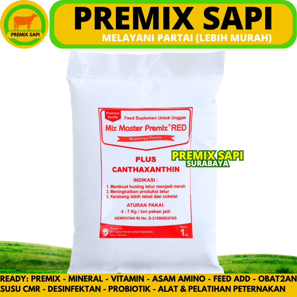 Jual MIX MASTER PREMIX RED 1 KG - Premix Ayam Bebek Petelur Plus ...