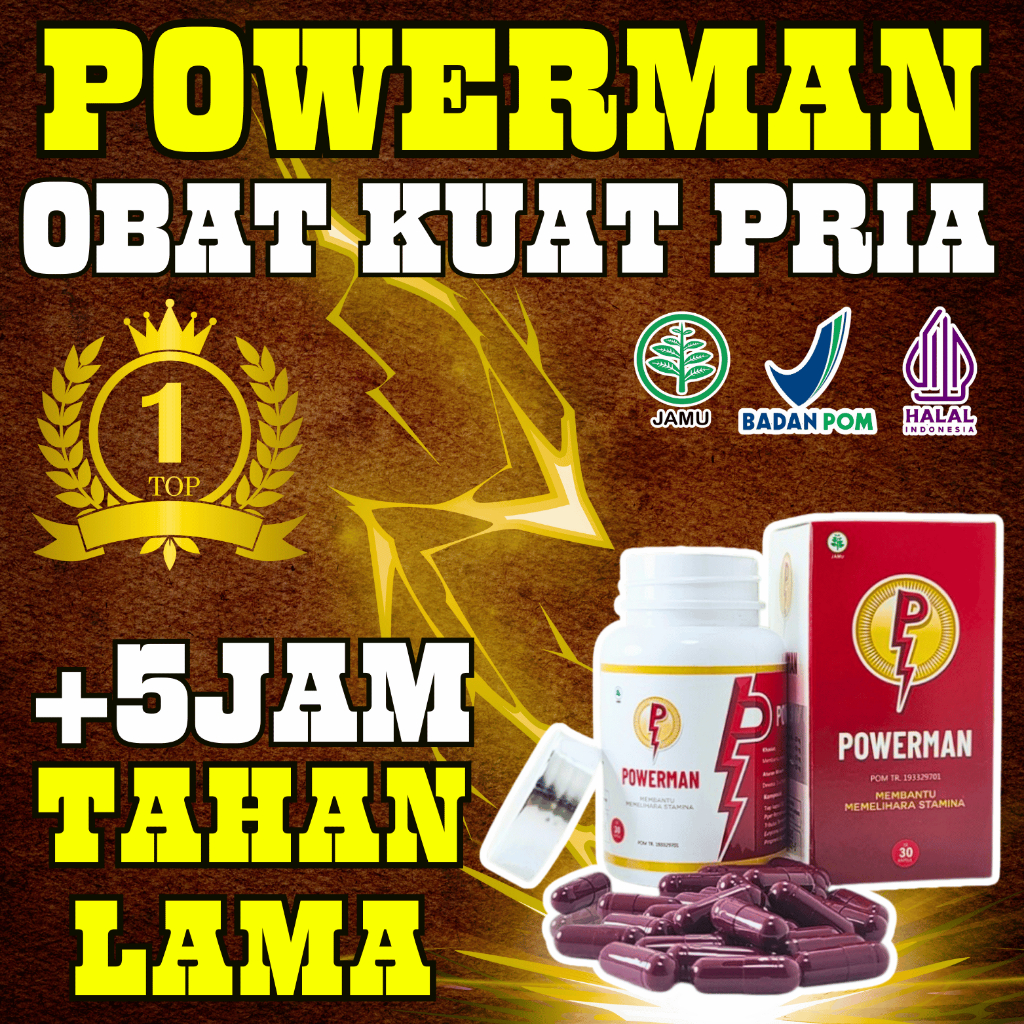 Jual POWERMAN 0bat kuat pria herbal tahan lama kapsul stamina pria original 100% halal & bpom ...