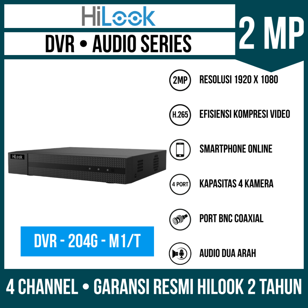 Jual DVR Hilook 2MP 4 Channel 8 Channel 16 Channel Audio Series Support ...