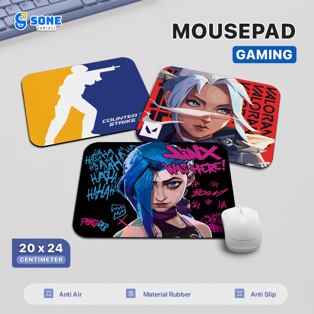 Jual Mouse Pad Gaming Esport 20x24 cm – Motif Valorant, Jinx, CSGO ...