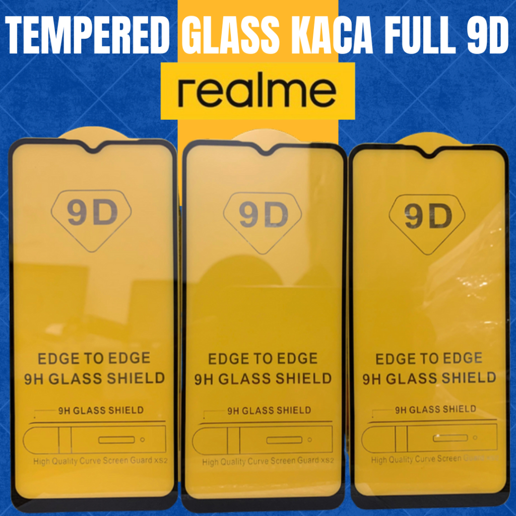 Jual TEMPERED GLASS FULL 9D ALL TYPE REALME | Shopee Indonesia