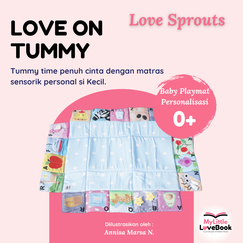 Jual LOVE ON TUMMY | Matras Sensory Tummy Time Bayi Personalisasi (0–6 ...