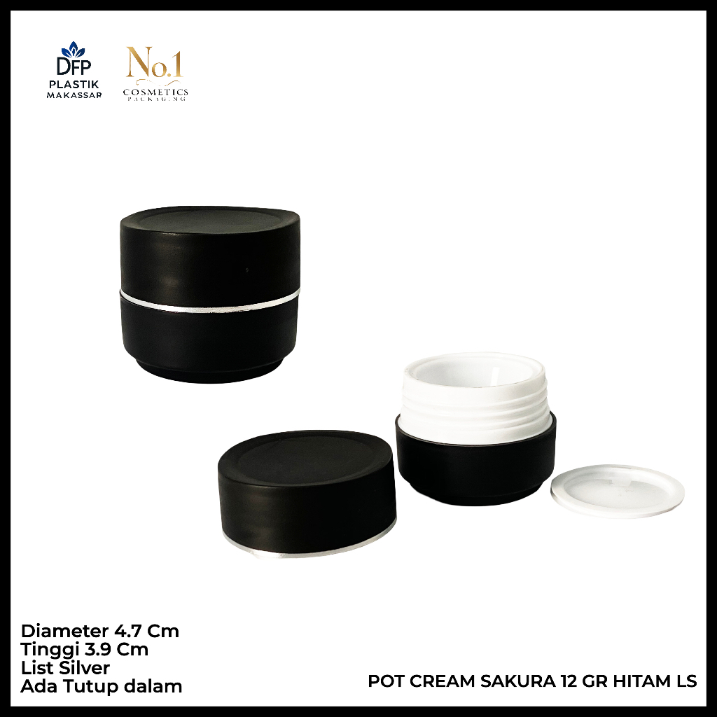 Jual Pot Cream Sakura 12,5gr Hitam Full (Kemasan isi 25 Pcs @ Rp 2400 ...