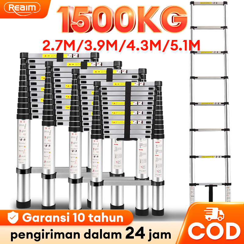 Jual Tangga Teleskopik Aluminium Portabel Tangga Lipat 6 Meter ...