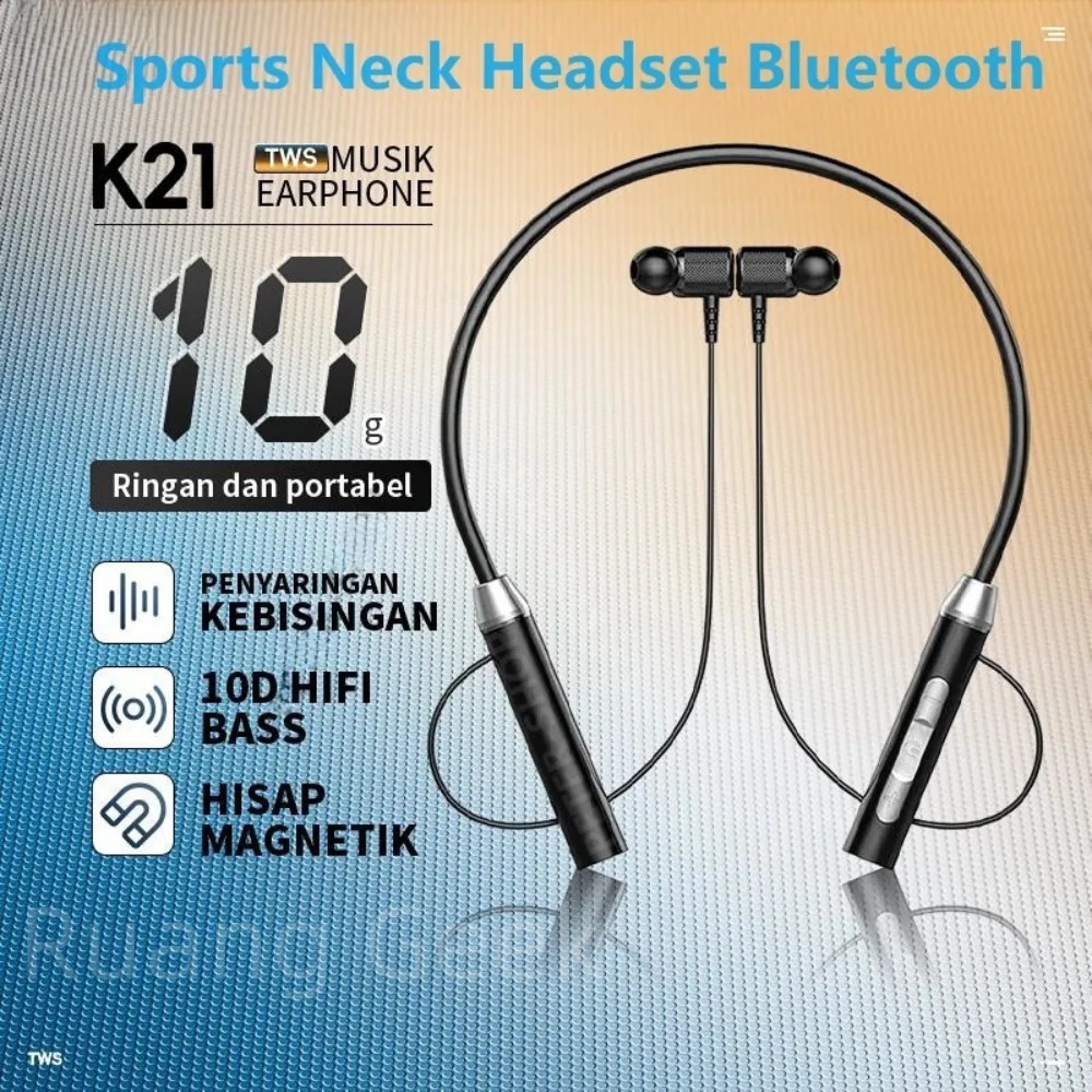 Jual Earphone Bluetooth K21 untuk Olahraga Earbud Leher Earbud Mini TWS ...